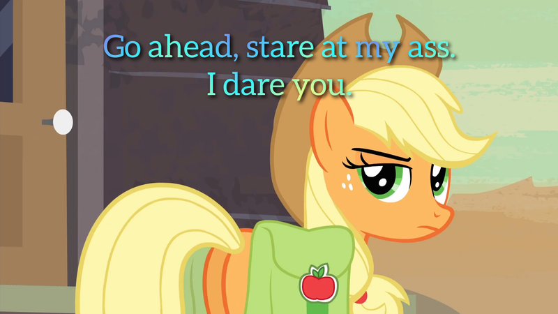 #2807854 - safe, derpibooru import, edit, edited screencap, screencap, applejack, earth pony ...