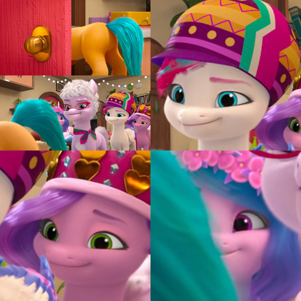 #2837348 - safe, derpibooru import, screencap, hitch trailblazer, izzy moonbow, pipp petals ...