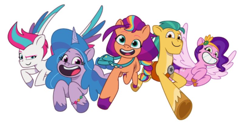 #2653968 - safe, derpibooru import, official, hitch trailblazer, izzy moonbow, pipp petals ...