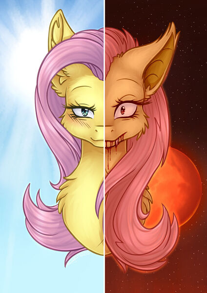 #2664941 - safe, artist:maneblue, derpibooru import, fluttershy, bat ...