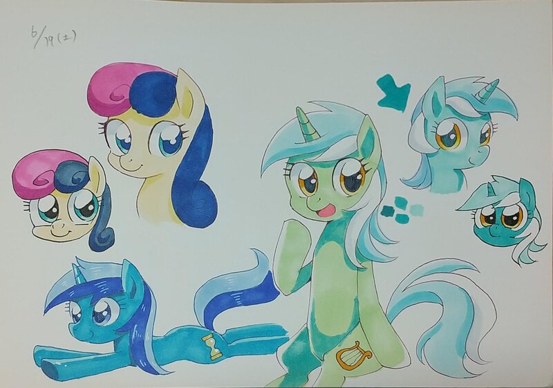 #2749093 - safe, artist:yukkuri_yu_yu, derpibooru import, bon bon, lyra heartstrings, minuette ...