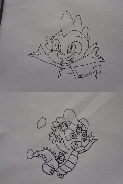 #2770847 - safe, artist:spikeabuser, spike, dragon, abuse, black and ...