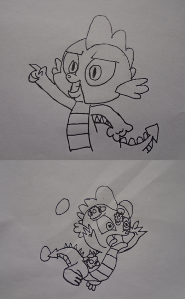 #2771500 - safe, artist:spikeabuser, spike, dragon, abuse, black and ...