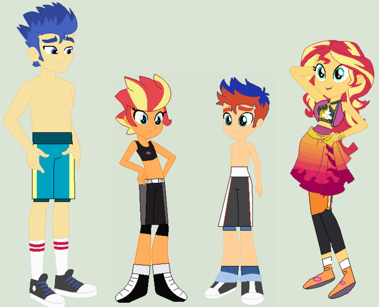 #2777258 - safe, artist:matthewjabeznazarioa, derpibooru import, flash sentry, sunset shimmer ...