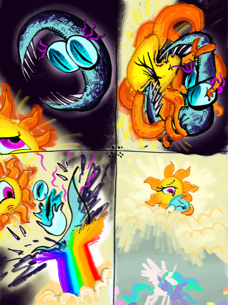 #2779641 - semi-grimdark, artist:ja0822ck, derpibooru import, nightmare moon, princess celestia ...