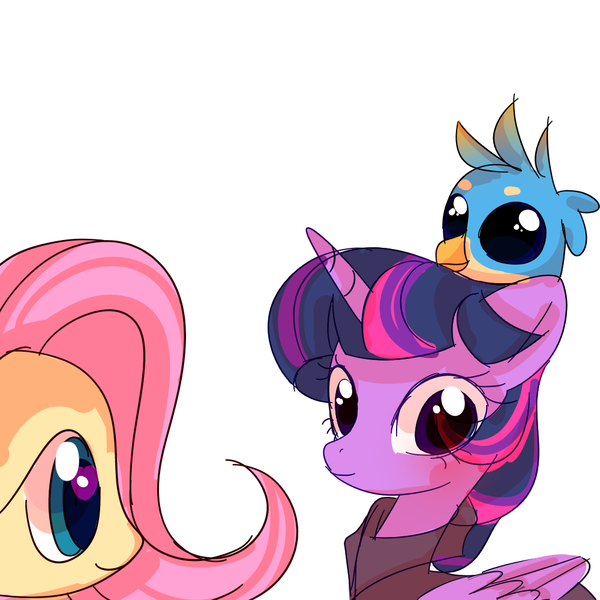 2779864 Artist Needed Source Needed Safe Derpibooru Import Fluttershy Gallus Twilight