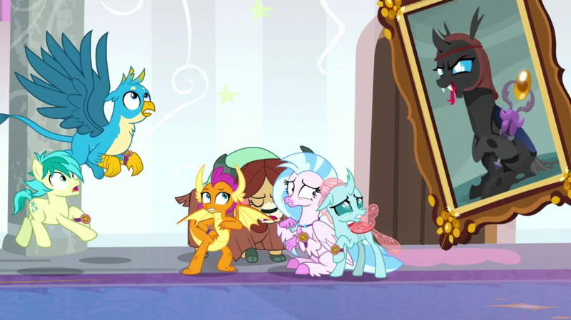 #2783257 - safe, derpibooru import, screencap, gallus, ocellus, sandbar ...