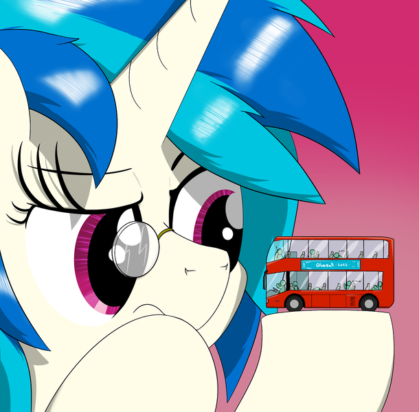 #2795741 - safe, artist:qkersnll, derpibooru import, vinyl scratch, human, pony, bus, female ...