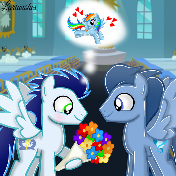 #2868943 - safe, artist:mlplary6, derpibooru import, rainbow dash, soarin', wave chill, pegasus ...