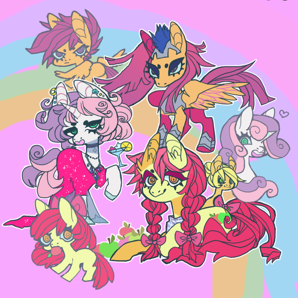 #2880690 - safe, artist:batthsalts, derpibooru import, apple bloom, scootaloo, sweetie belle ...