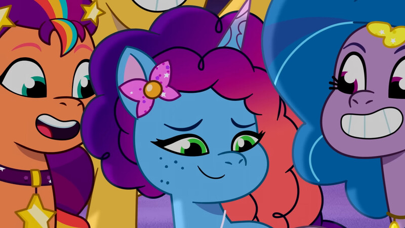 #3073725 - safe, derpibooru import, screencap, hitch trailblazer, izzy moonbow, sunny starscout ...