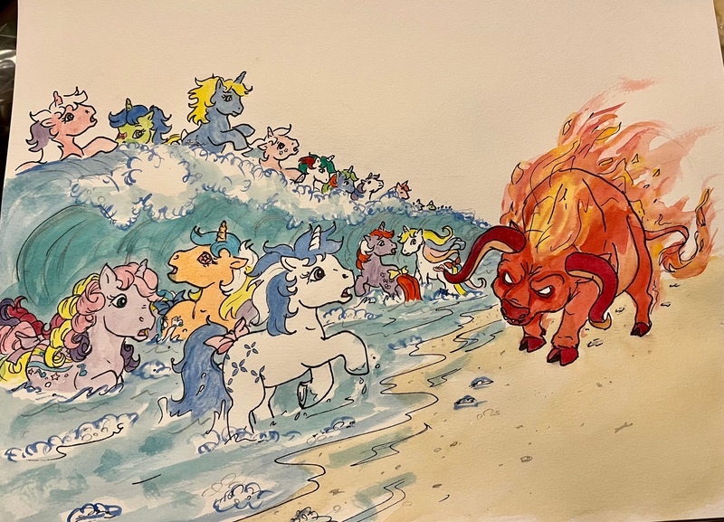 #3069752 - safe, artist:foxspotted, derpibooru import, bull, earth pony ...