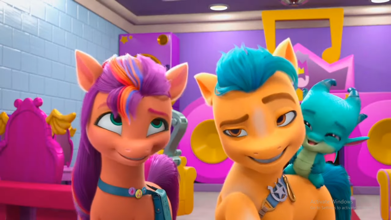 #3097734 - safe, derpibooru import, screencap, hitch trailblazer, sparky sparkeroni, sunny ...