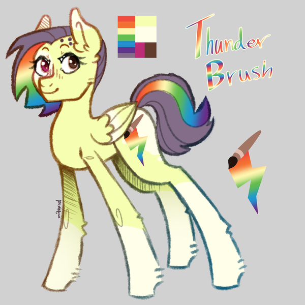 #3103157 - safe, derpibooru import, oc, oc:thunder brush, pegasus, pony, female, heterochromia ...