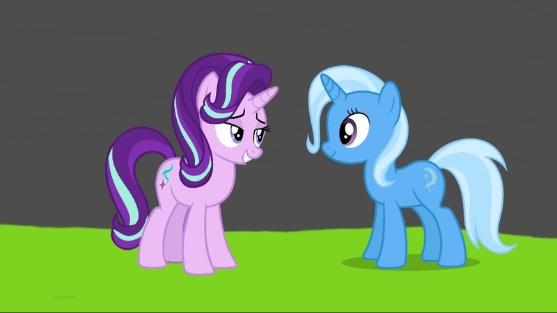 #3090648 - safe, artist:hako33, derpibooru import, edit, starlight glimmer, trixie, pony ...