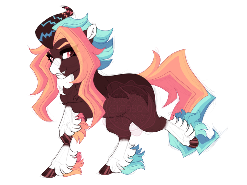 #3116634 - safe, artist:gigason, derpibooru import, oc, oc:rainbow eucalyptus, kirin, female ...