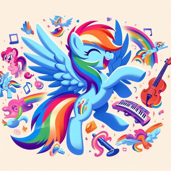 #3118607 - safe, ai content, derpibooru import, machine learning generated, pinkie pie, rainbow ...