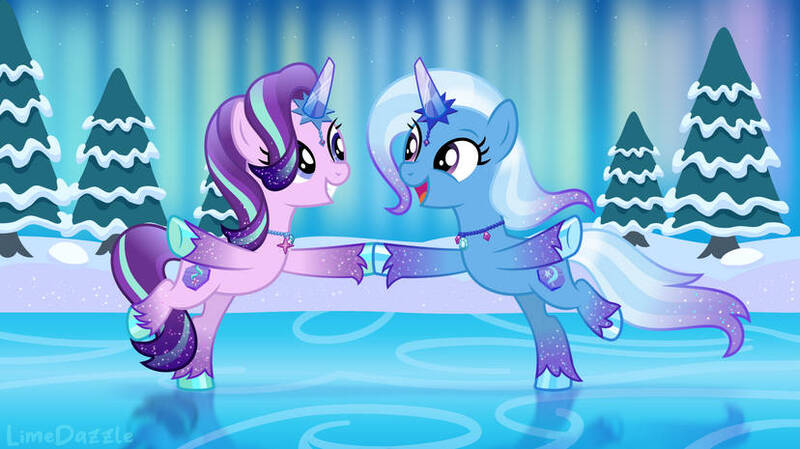 #3127105 - safe, artist:limedazzle, derpibooru import, starlight glimmer, trixie, g5, auroricorn ...