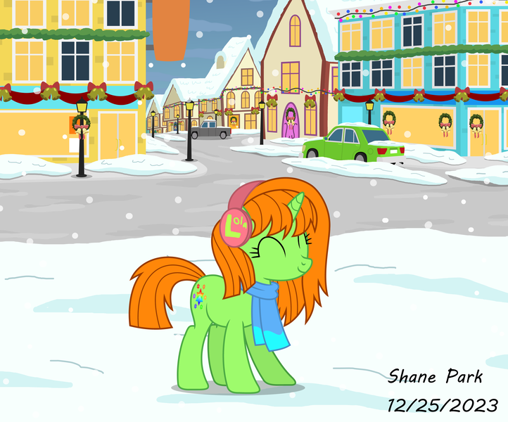 #3130583 - safe, artist:creedyboy124, derpibooru import, oc, oc:lola, unicorn, clothes, earmuffs ...