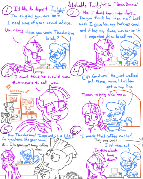 #2892068 - safe, artist:adorkabletwilightandfriends, derpibooru import, thunderlane, twilight ...