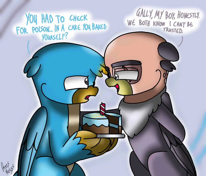 #2900750 - safe, artist:beesmeliss, derpibooru import, gallus, grampa ...