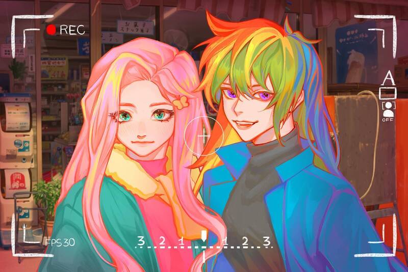 #2908598 - safe, artist:ushigow, derpibooru import, fluttershy, rainbow ...