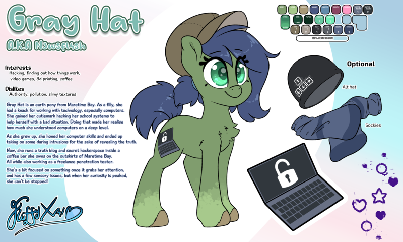 #2914492 - safe, artist:fluffyxai, derpibooru import, oc, oc:gray hat, unofficial characters ...