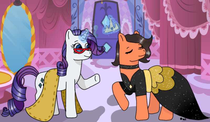 #2923392 - artist needed, safe, derpibooru import, rarity, oc, oc:robertapuddin, clothes, cute ...