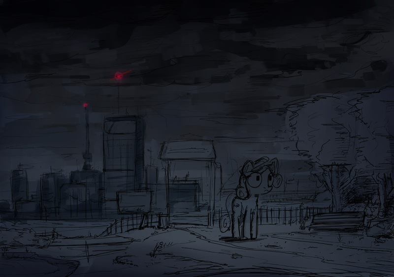 #2924496 - safe, artist:uteuk, derpibooru import, shady, city, cloud ...