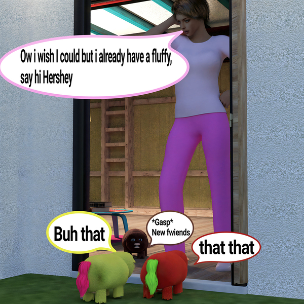 #2964820 - safe, artist:fluff0, fluffy pony, 3d, feral fluffy pony ...