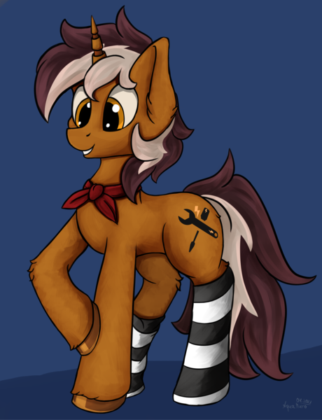 #2953288 - safe, artist:aquamuro, derpibooru import, part of a set, oc, oc:wrench ironbolt ...