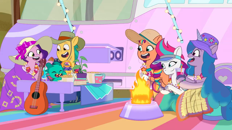 #2977394 - safe, derpibooru import, screencap, hitch trailblazer, izzy moonbow, pipp petals ...