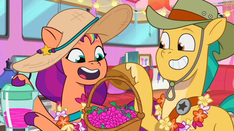 #2979508 - safe, derpibooru import, screencap, hitch trailblazer, sunny starscout, earth pony ...