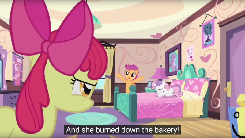 #2985176 - safe, derpibooru import, edit, edited screencap, screencap, apple bloom, scootaloo ...