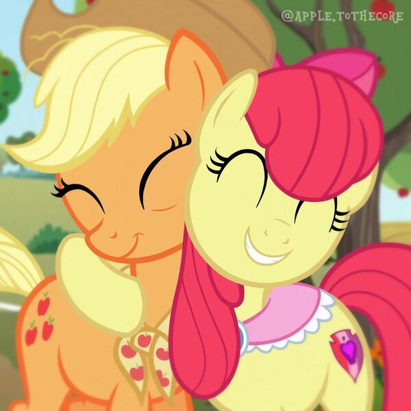 #3001873 - safe, derpibooru import, apple bloom, applejack, earth pony ...
