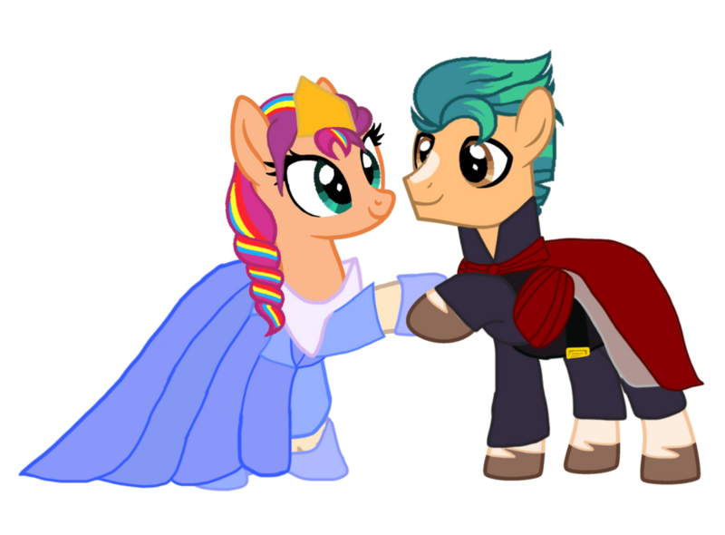 #3014016 - safe, artist:arkogon, derpibooru import, hitch trailblazer, sunny starscout, earth ...