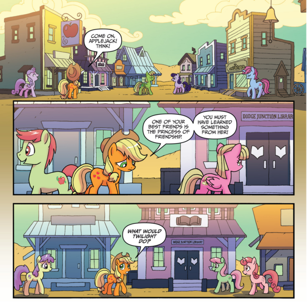 #3016604 - safe, artist:tonyfleecs, derpibooru import, idw, applejack, unnamed character ...