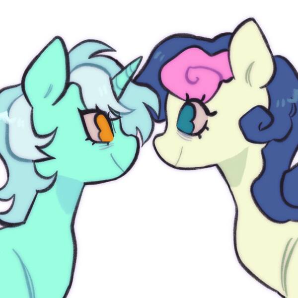 #3017756 - safe, artist:ghuoulish, derpibooru import, bon bon, lyra ...