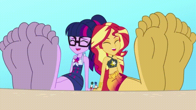 #3009233 - safe, derpibooru import, flash sentry, sci-twi, sunset shimmer, timber spruce ...