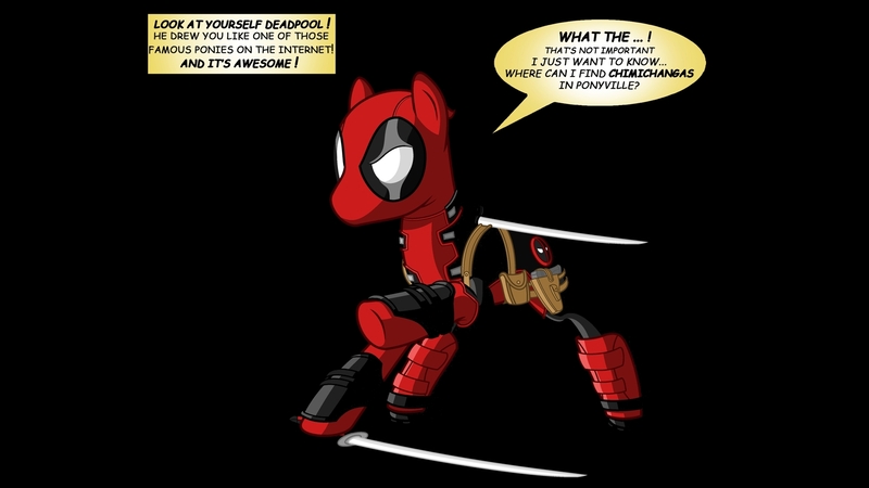 #3034592 - safe, derpibooru import, ponified, pony, deadpool, image, jpeg, marvel, weapon - Twibooru