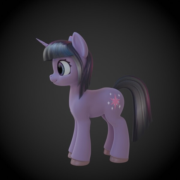#3041348 - safe, derpibooru import, twilight sparkle, pony, unicorn, 3d, 3d model, blender ...