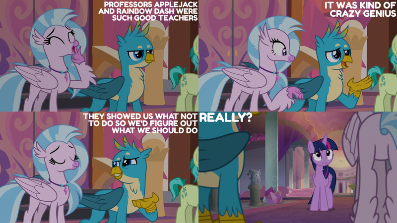 #3027289 - safe, derpibooru import, edit, edited screencap, editor:quoterific, screencap, gallus ...
