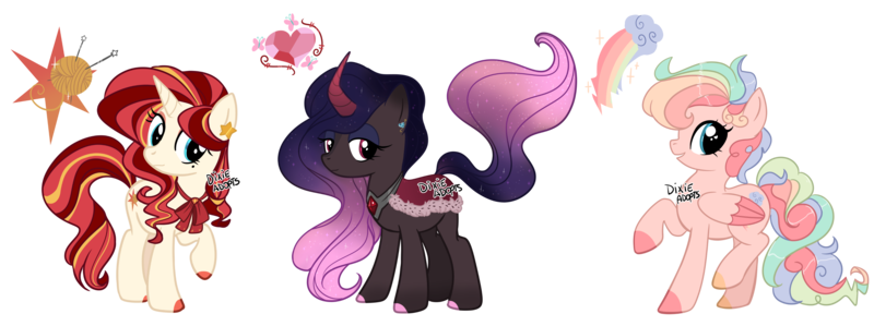 #3058171 - safe, artist:dixieadopts, derpibooru import, oc, oc:chaotic rainbow, oc:crystal night ...