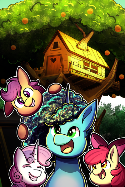 #3062259 - safe, artist:littletigressda, derpibooru import, apple bloom, scootaloo, sweetie ...