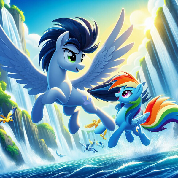 #3146399 - safe, ai content, ai generated, derpibooru import, prompter:*rainbow dash*, rainbow ...