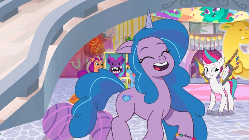 #3146550 - safe, derpibooru import, screencap, izzy moonbow, misty brightdawn, sunny starscout ...