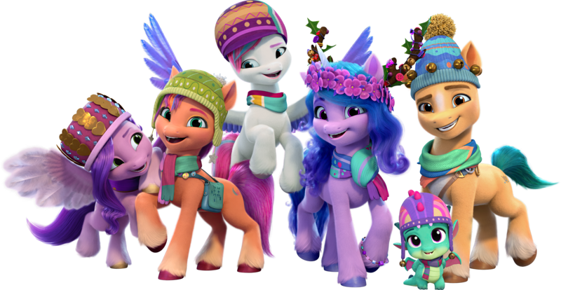 #3369713 - safe, derpibooru import, official, hitch trailblazer, izzy moonbow, pipp petals ...