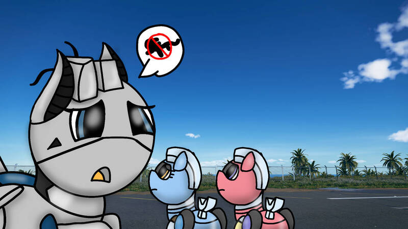 #3159010 - safe, artist:foxfer64_yt, derpibooru import, oc, oc:silverstream (robot pony), oc ...