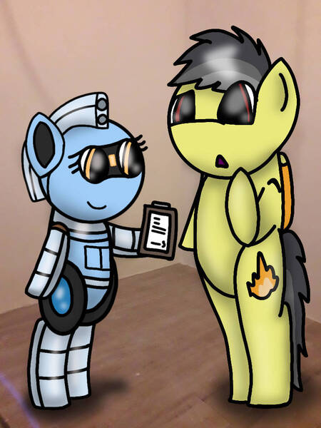 #3153783 - safe, artist:foxfer64_yt, derpibooru import, oc, oc:silverstream (robot pony), oc ...