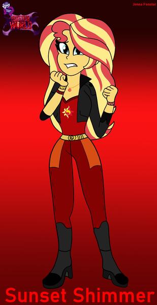#3195430 - safe, artist:jenna56, derpibooru import, sunset shimmer, human, equestria girls ...